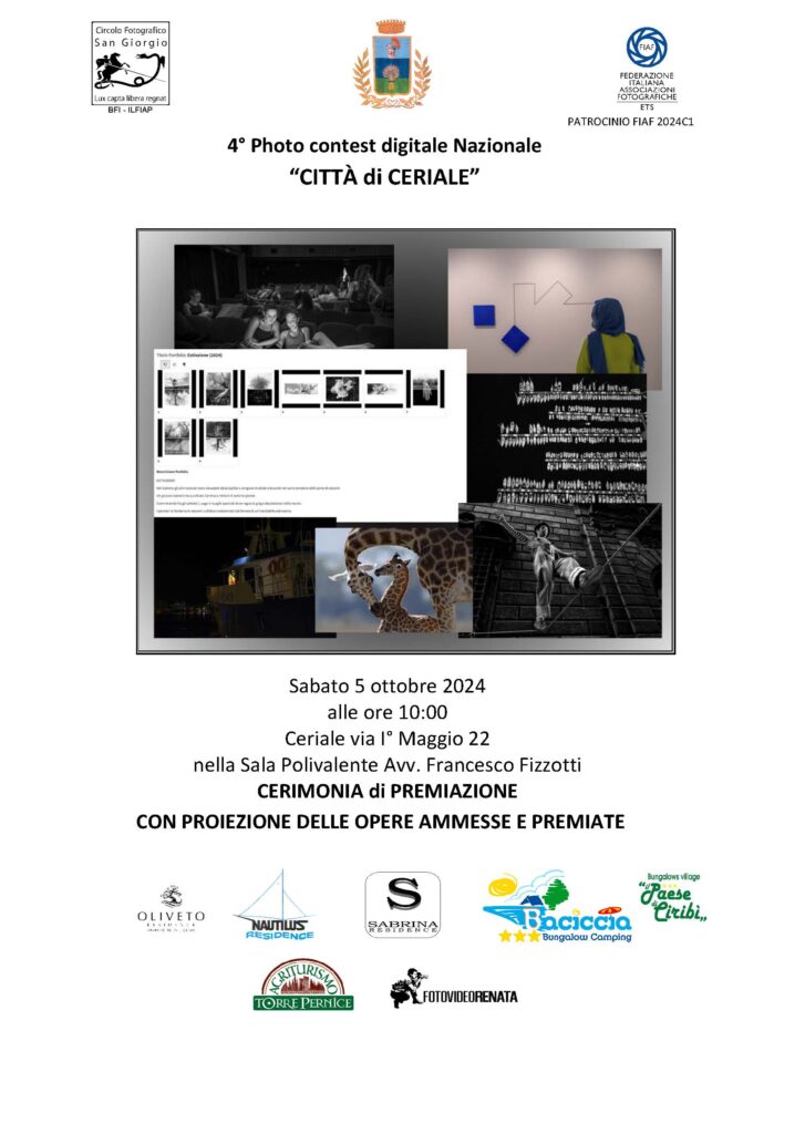 4° Photo contest digitale Nazionale “CITTÀ di CERIALE” - CERIMONIA di ...